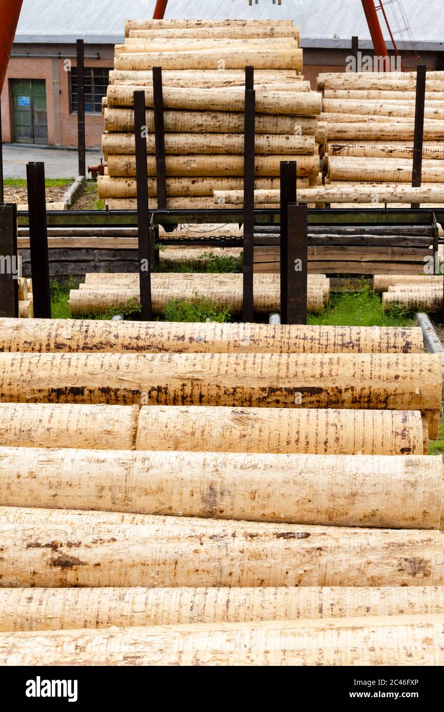 woodworking industry in Alps, Italy Stock Photo - Alamy