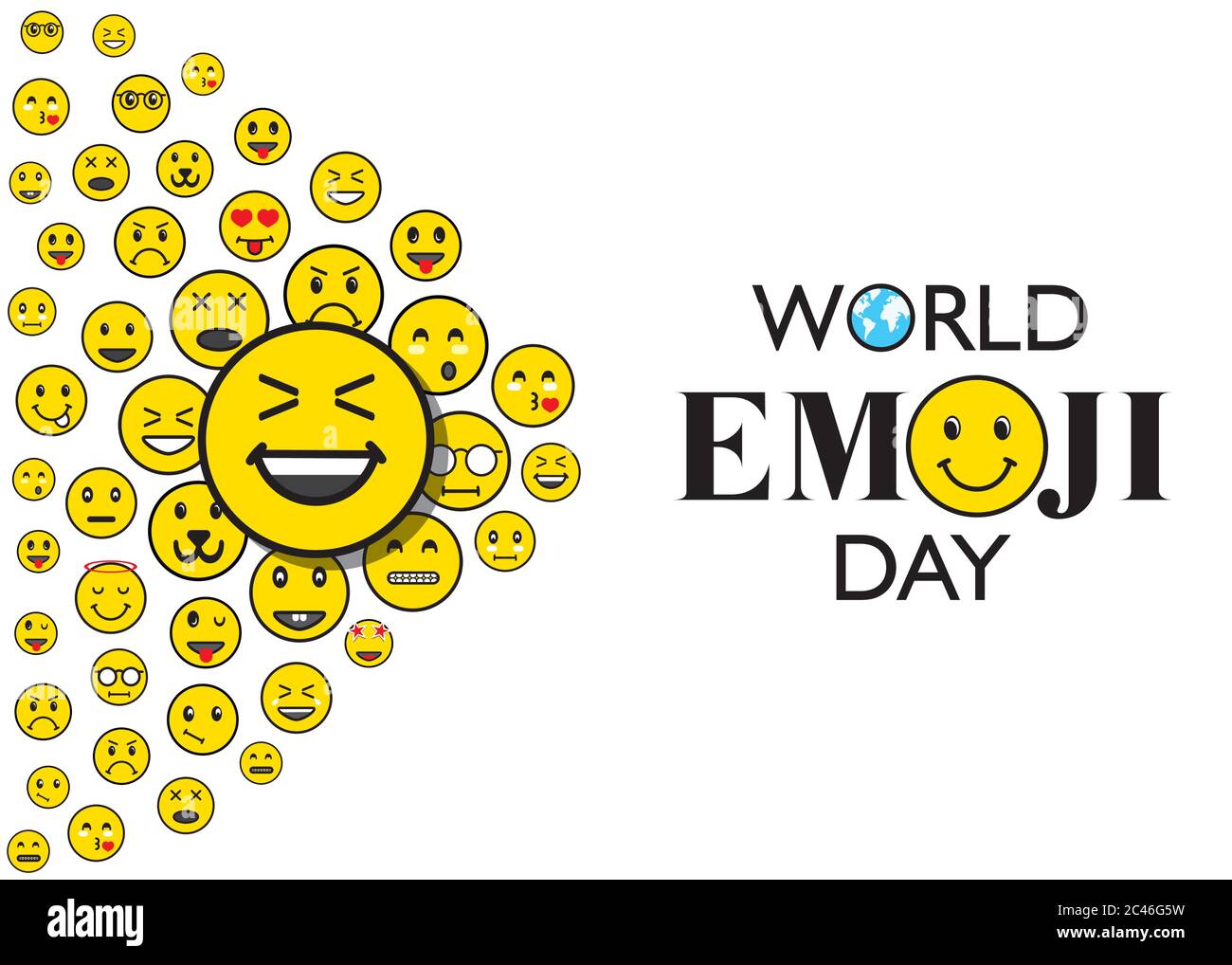 vector illustration of world emoji day poster or greeting design Stock ...