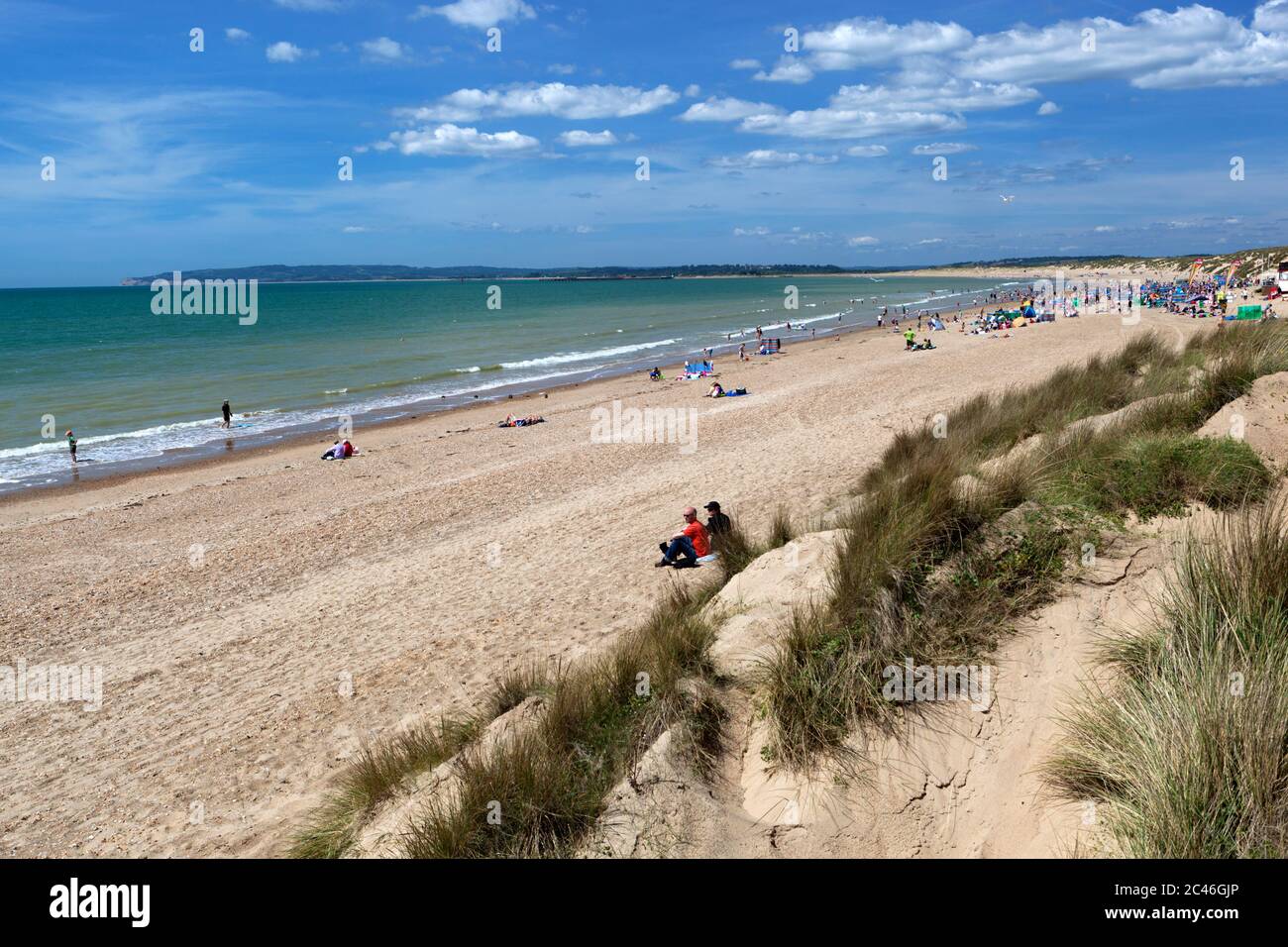 Camber Sands and sand dunes, Camber, East Sussex, England, United ...