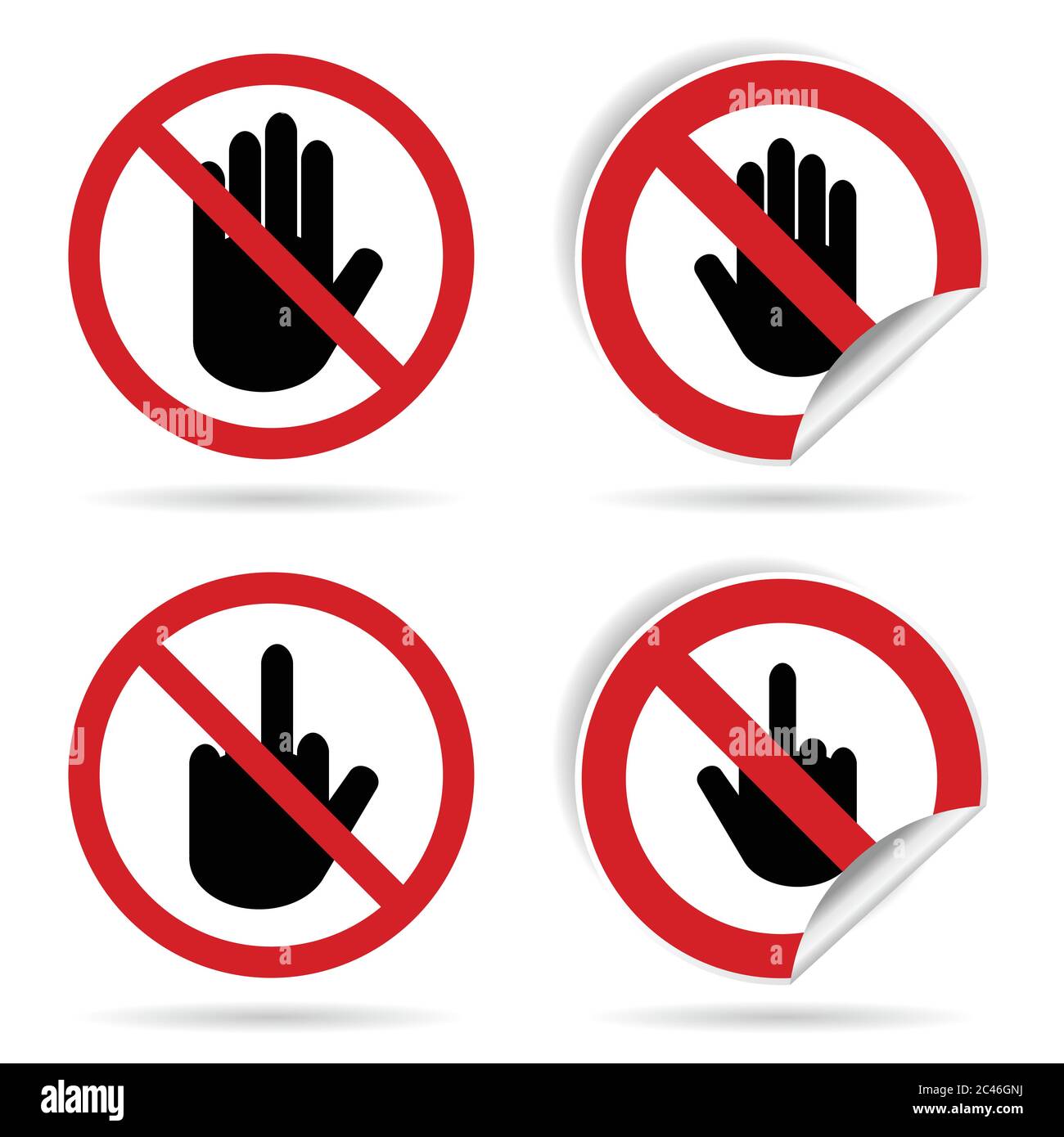 hand sign red set illustration Stock Vector Image & Art - Alamy