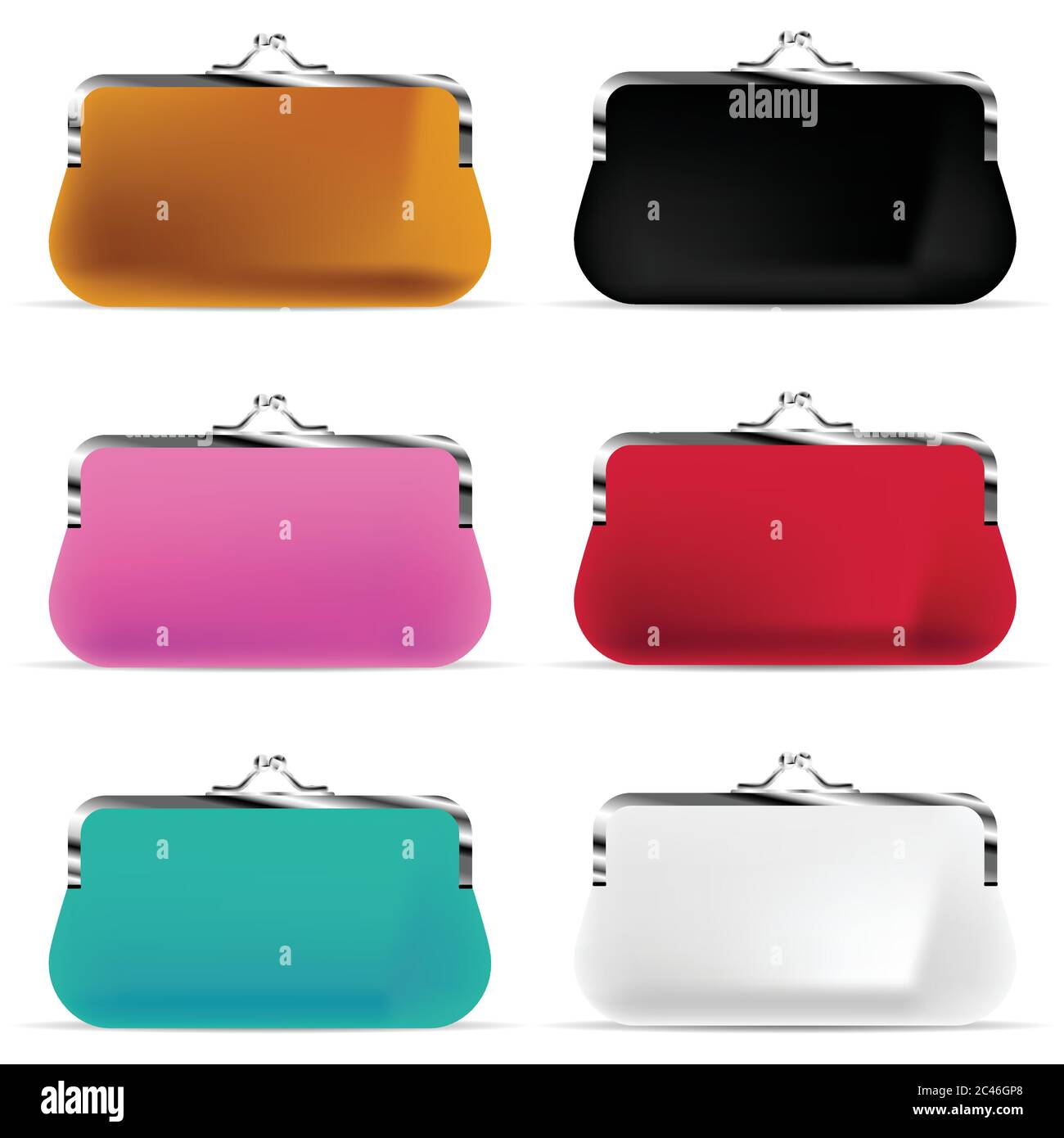 old wallet vector illustration in six color on white Stock Vector Image ...