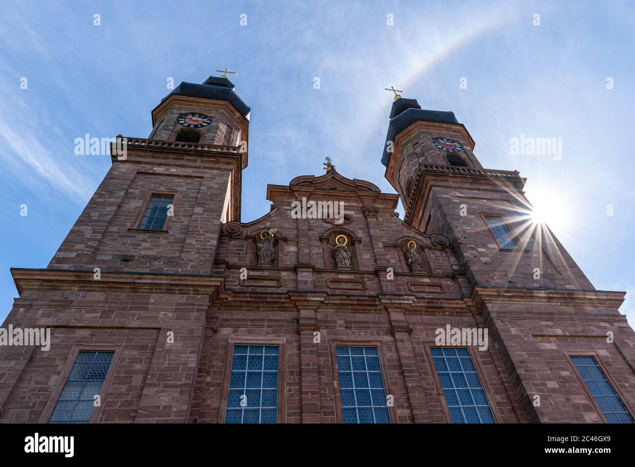 Outside view of the monastery church of the former Benedictine ...