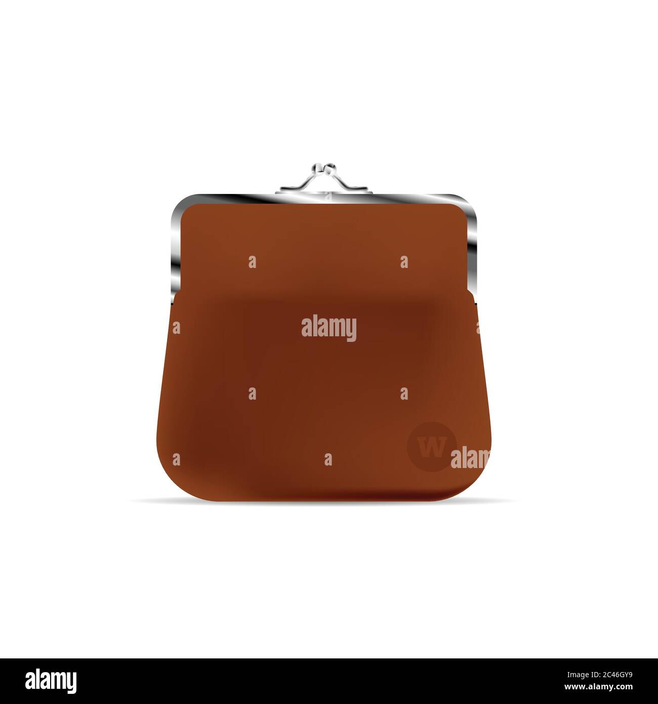 old wallet in brown color with logo vector illustration Stock Vector ...