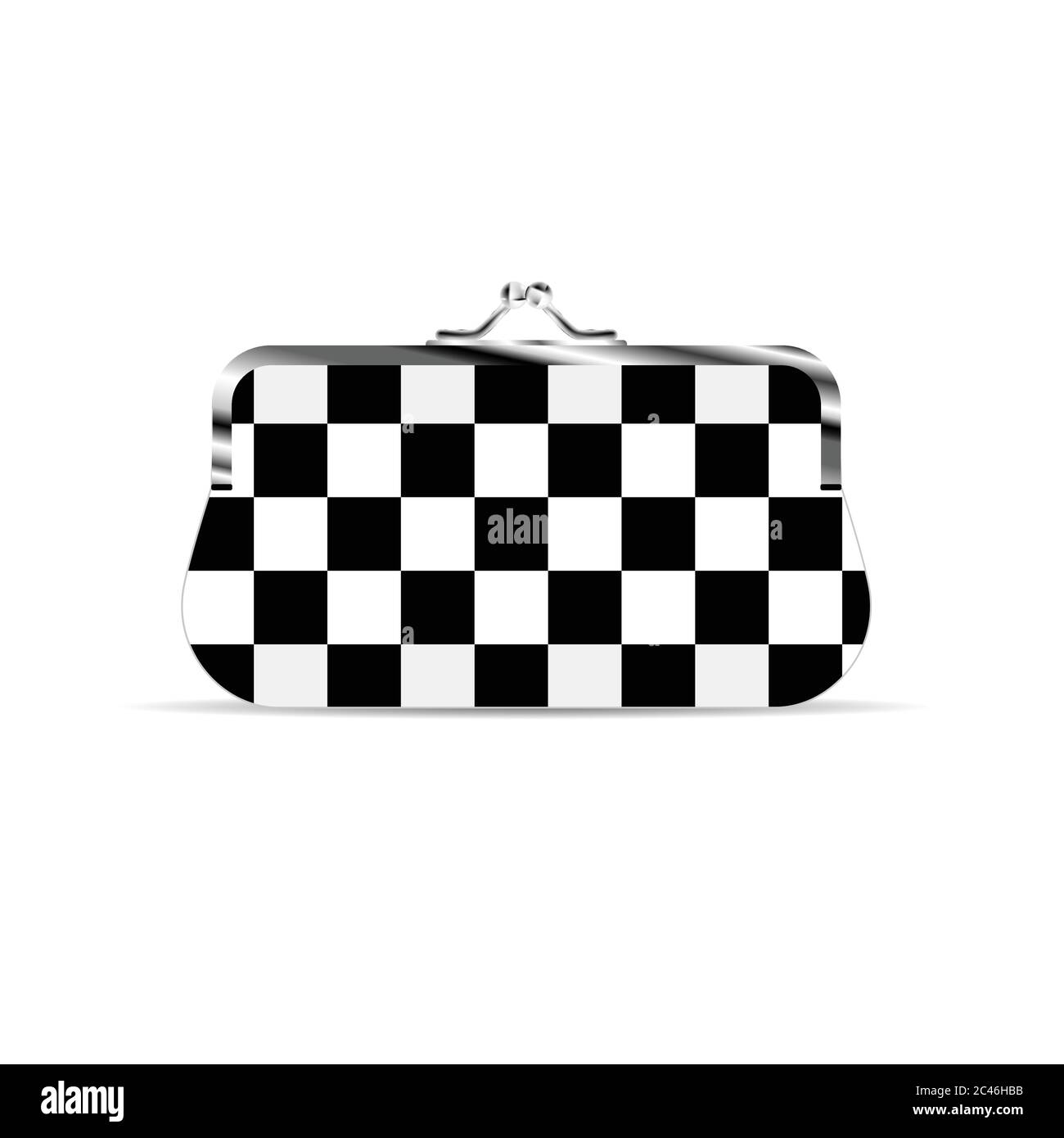 old walletwith black and white square vector illustration Stock Vector ...