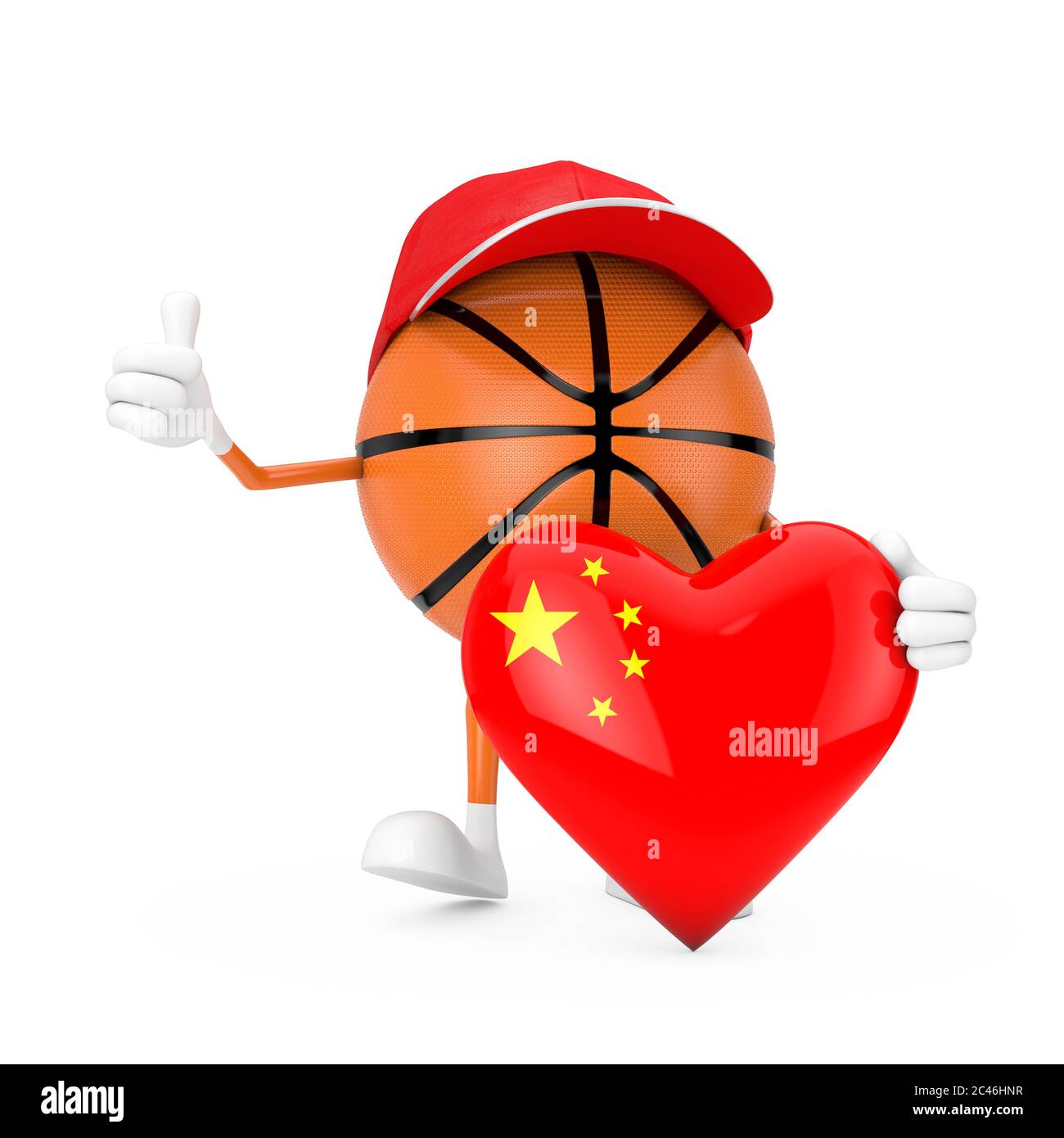 Cute Cartoon Toy Basketball Ball Sports Mascot Person Character with ...