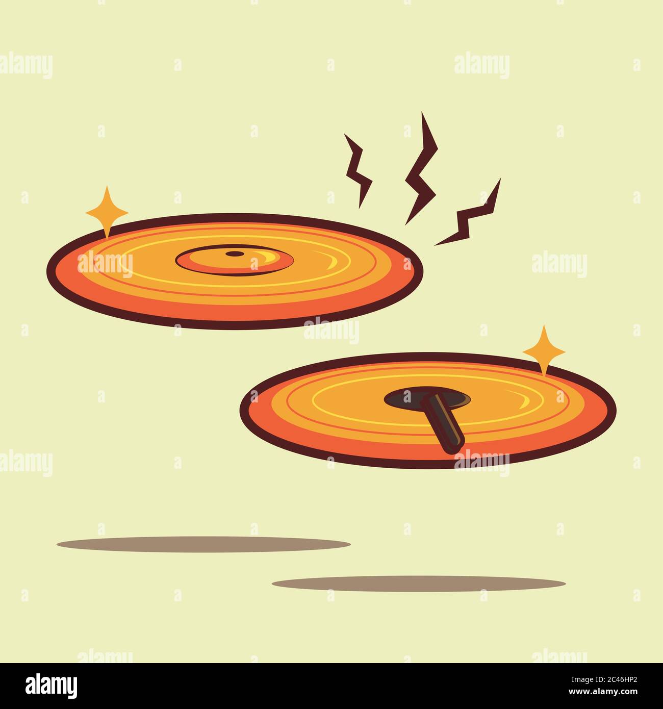 Cymbals Vector Illustration. Flat Cartoon Style Stock Vector Image ...