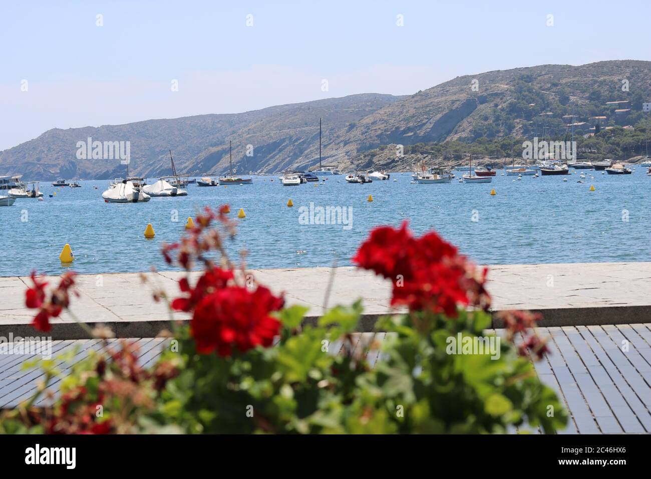 Beautiful scenery of a port with mountains in background Stock Photo ...
