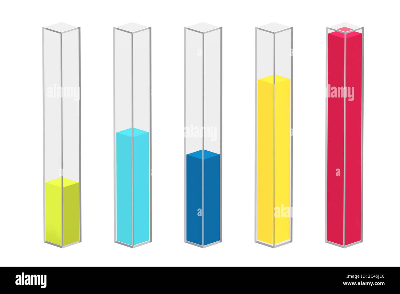 Colour Column Infographics Glass Chart Bars on a white background. 3d ...