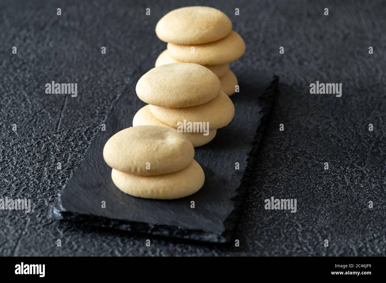 Lemon biscuits on stone board close up Stock Photo - Alamy