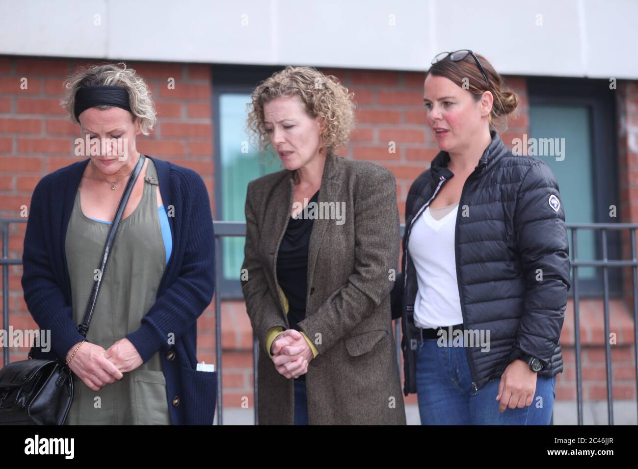 (left to right) Shona Donohoe, Fiona Donohoe the mother of Noah Donohoe ...
