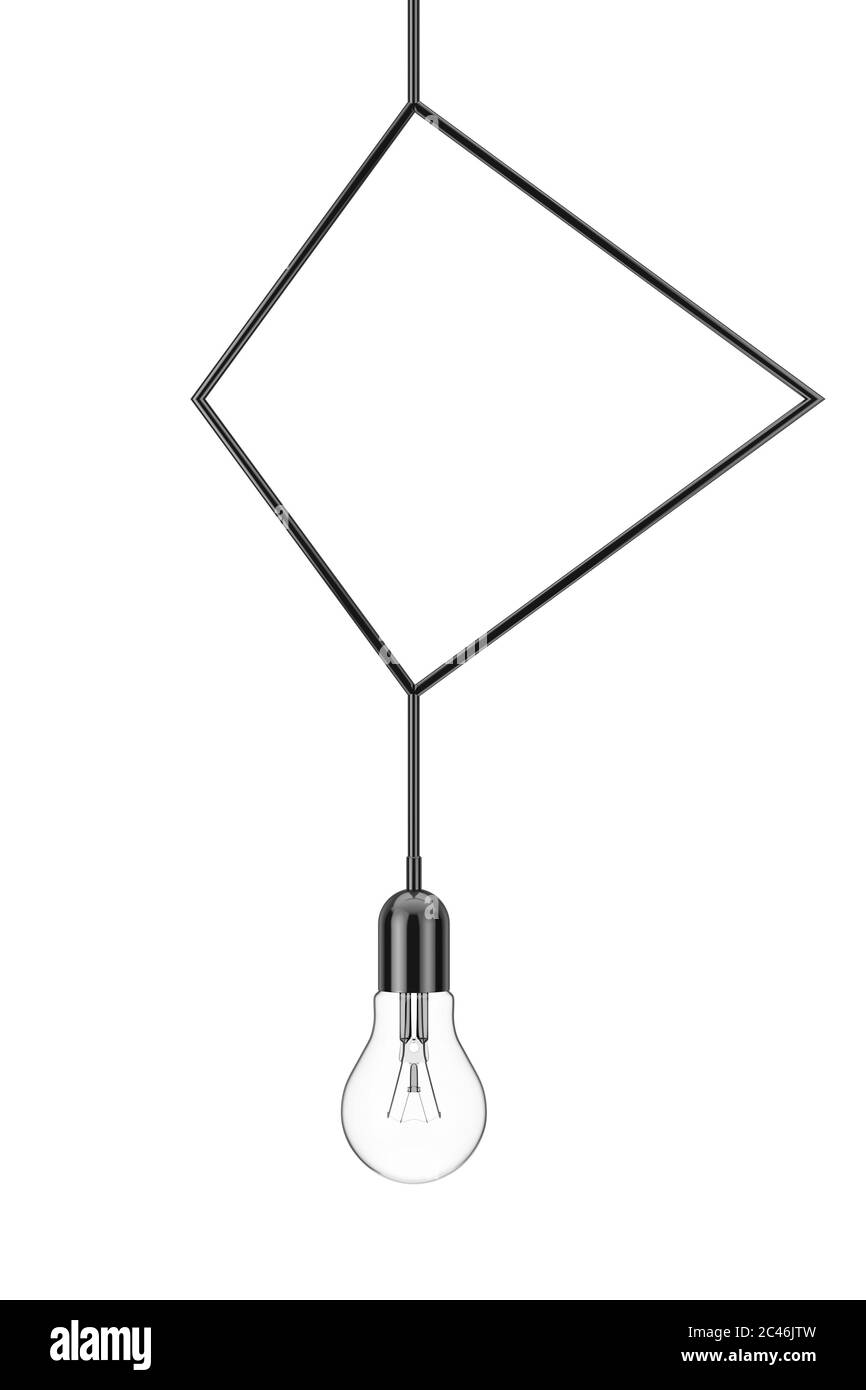Hanging Light Bulb White Background