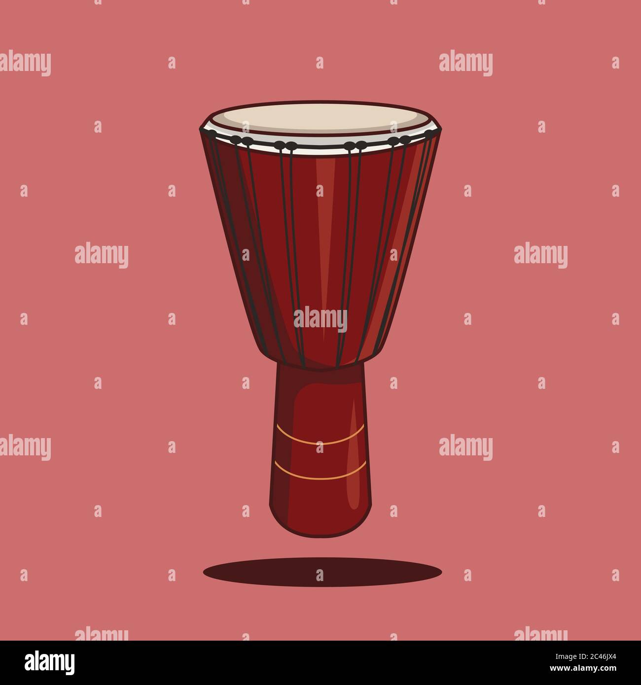 Djembe Vector Illustration. Musical Instrument Concept. Flat Cartoon ...