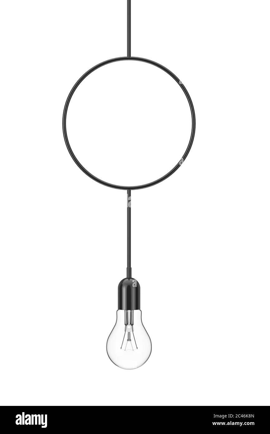 Vintage Hanging Light Bulb on a white background. 3d Rendering Stock ...