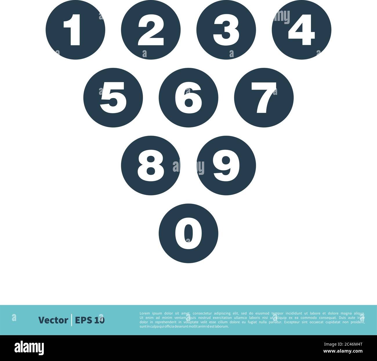 Number in Circle Icon Button Vector Logo Template Illustration Design ...