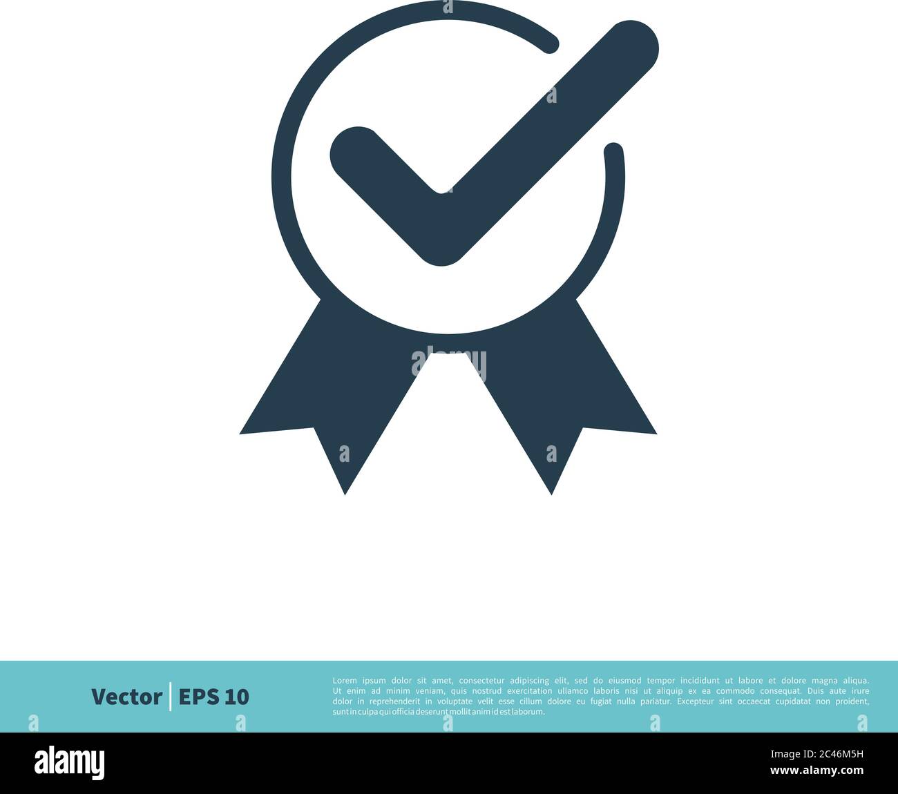 Rosette Ribbon, Check Mark Icon Vector Logo Template Illustration ...