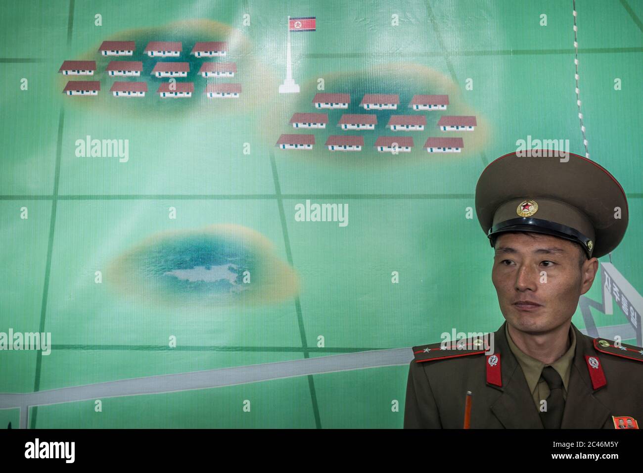 The border runs through the Buildings, demilitarized Zone (DMZ ...