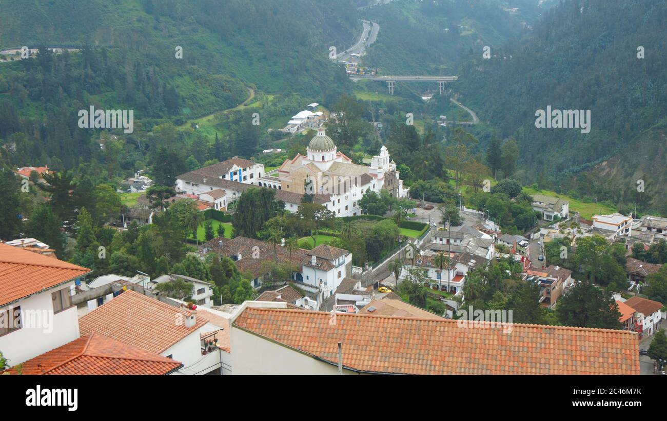 Guapulo, Pichincha / Ecuador - June 11 2016: Aerial view of the old ...