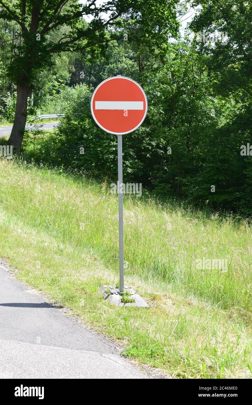no entry, one way Stock Photo - Alamy