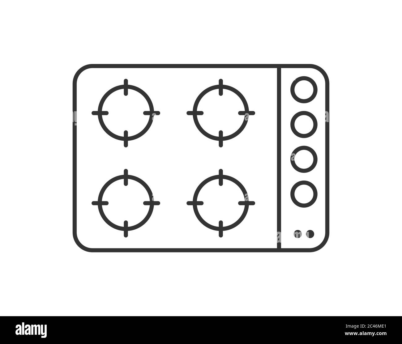 Simple vector icon of a gas or electric stove or cooking surface ...
