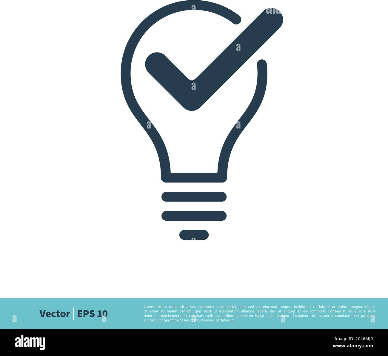 Light Bulb, Check Mark Icon Vector Logo Template Illustration Design ...