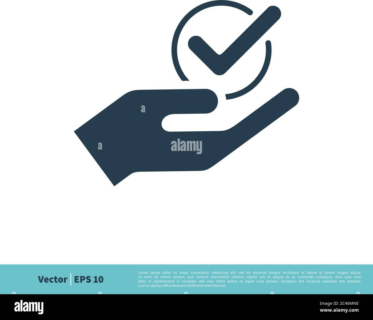 Hand, Check Mark Icon Vector Logo Template Illustration Design. Vector ...