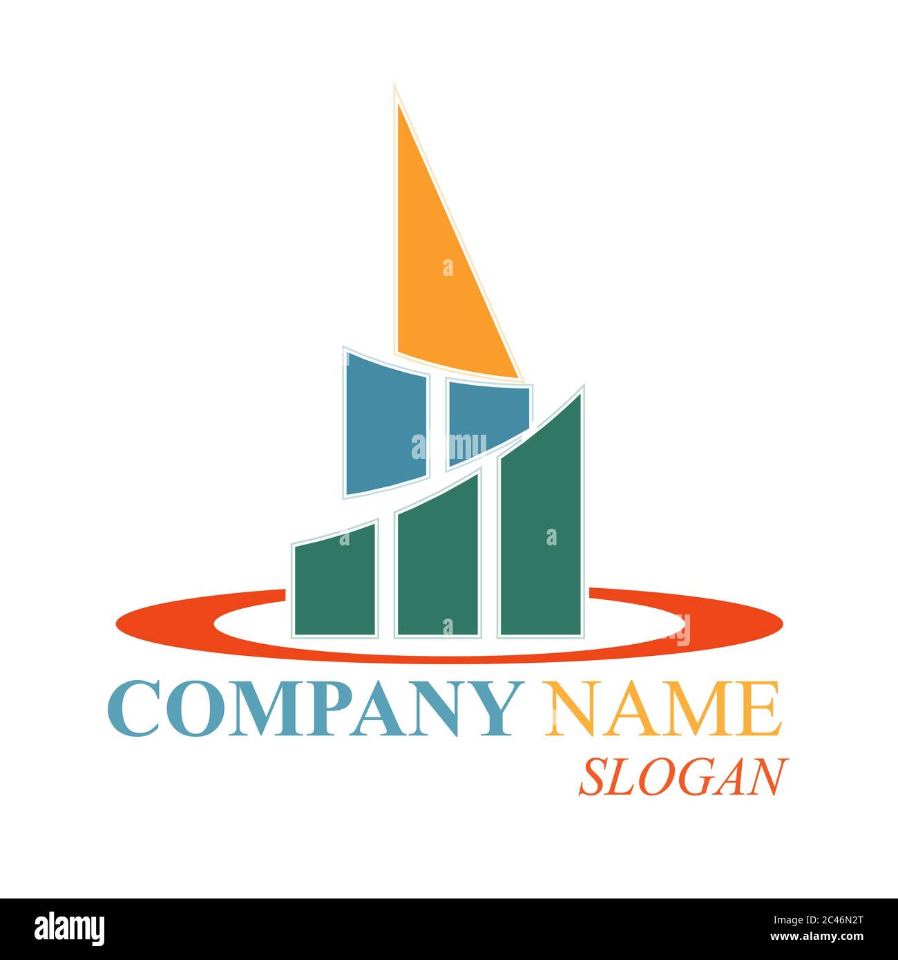 Vector illustration, abstract skyscraper for logo and theme design ...