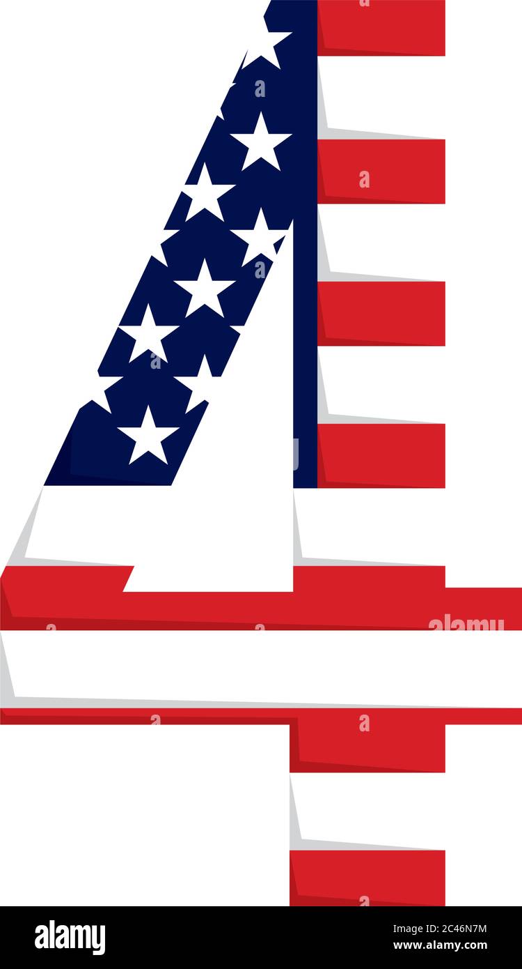 Number four shaped flag Stock Vector Image & Art - Alamy