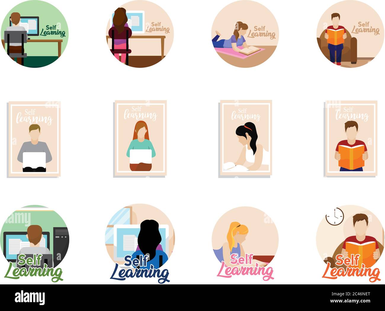 Young man studying Stock Vector Image & Art - Alamy