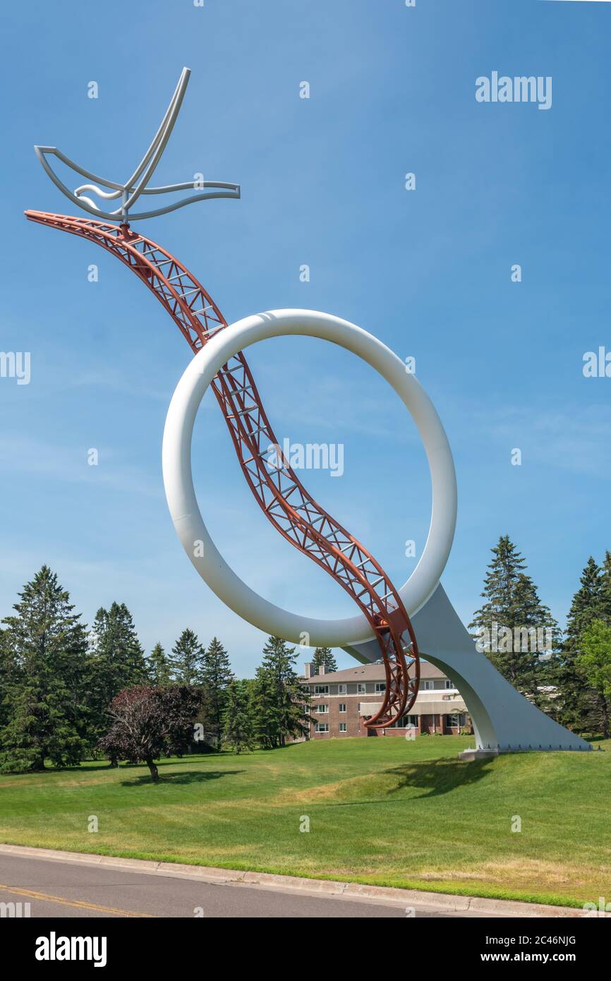 DULUTH, MN/USA - JUNE 19, 2020: Wild Ricing Moon Sculpture at the ...