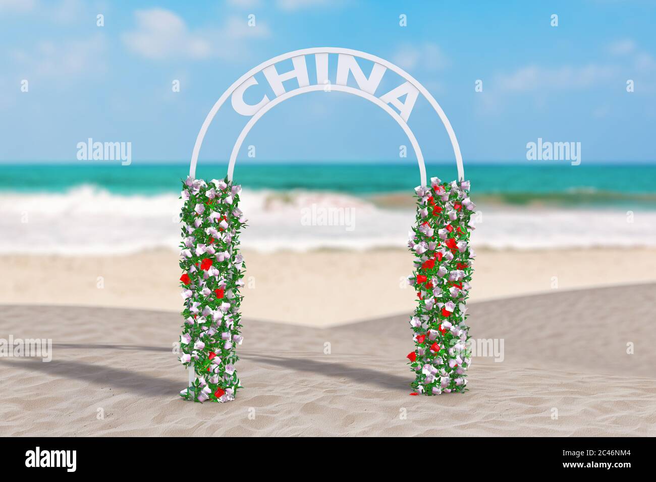 Welcome to China Concept. Beautiful Decor Arc, Gate or Portal with ...
