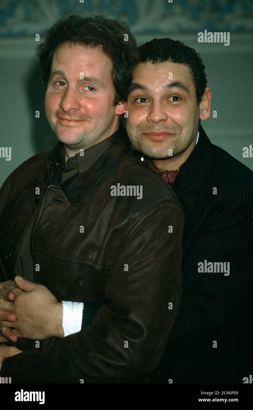 London, UK. LIBRARY. Chris Barrie and Craig Charles. Red Dwarf cast at ...