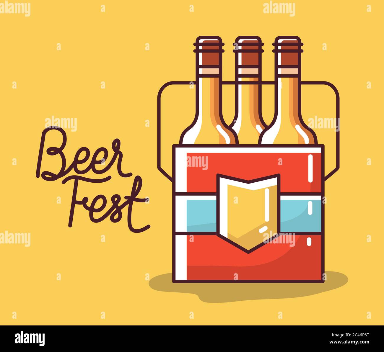 Beer bottles inside box design, Festival day pub alcohol bar and drink ...