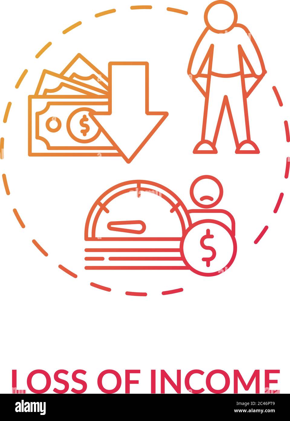 Loss of income red gradient concept icon Stock Vector Image & Art - Alamy