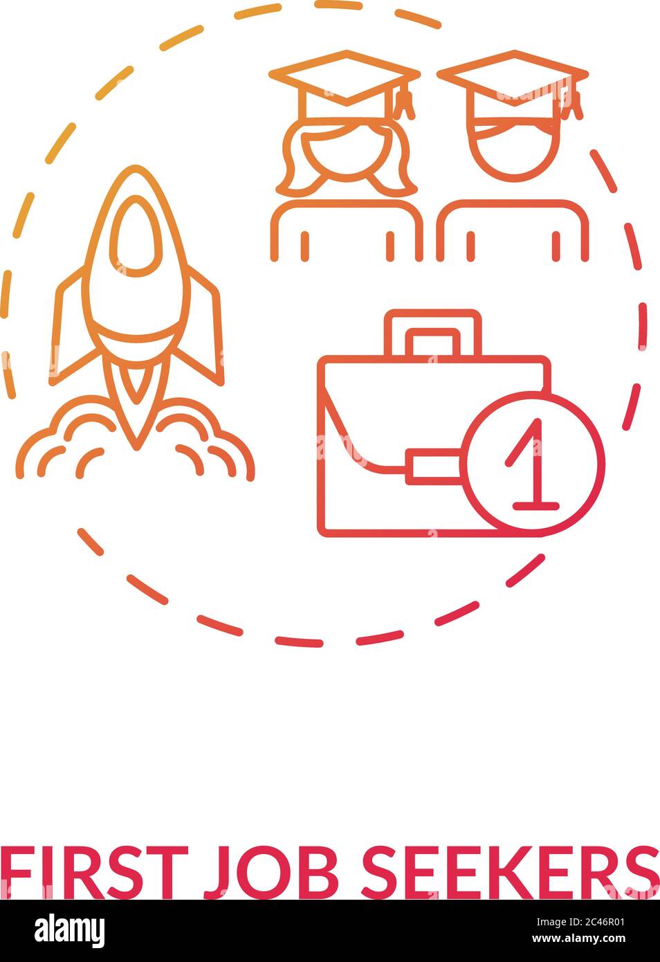 First job seekers red gradient concept icon Stock Vector Image & Art ...