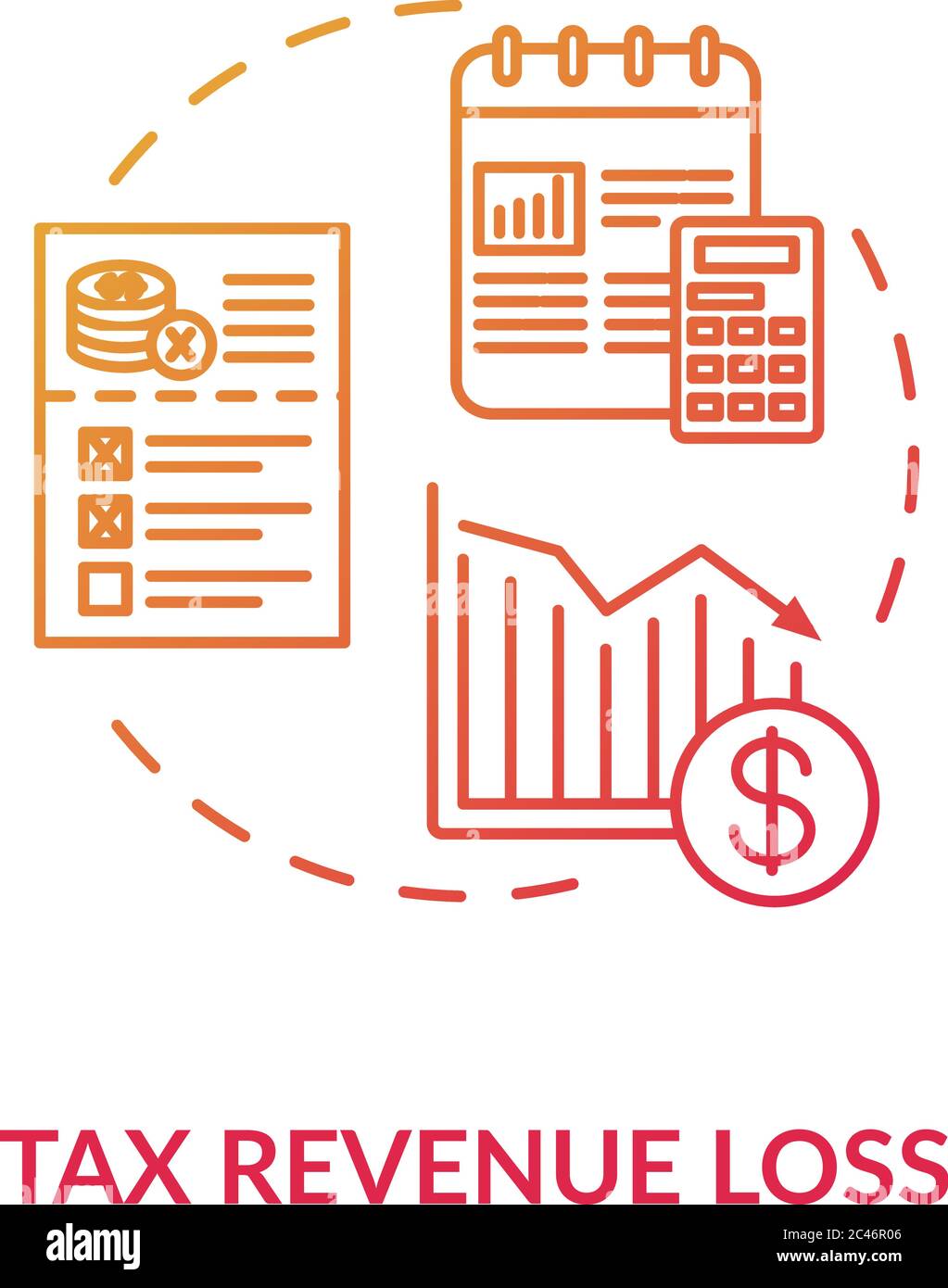 Tax revenue loss red gradient concept icon Stock Vector Image & Art - Alamy