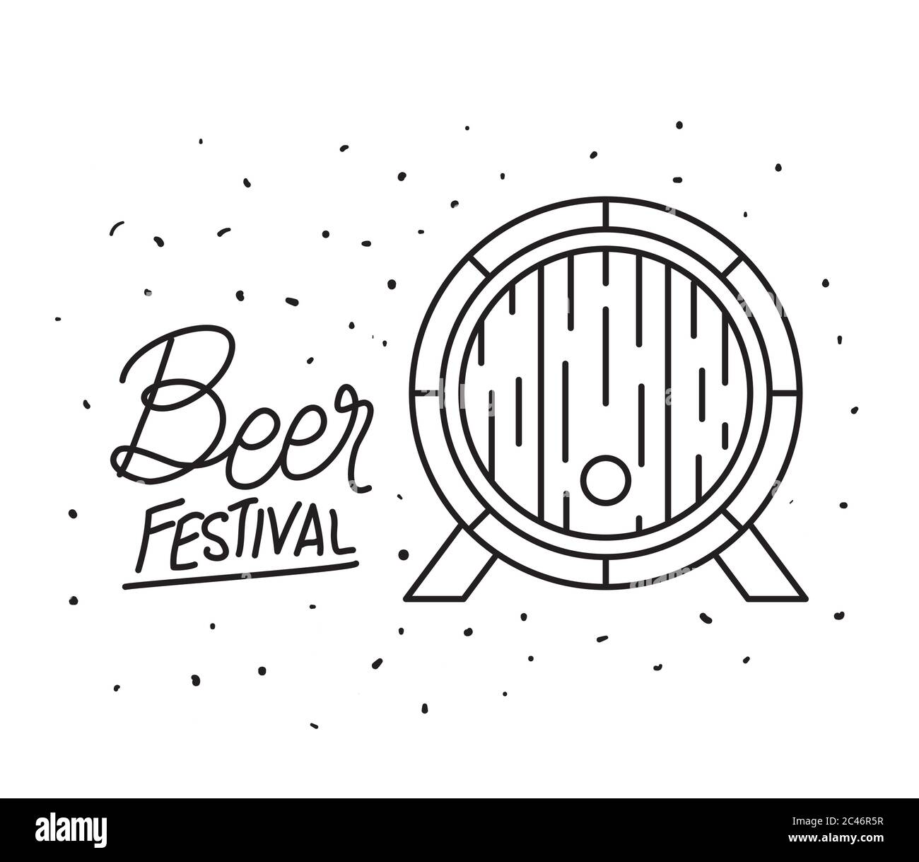 Beer wood barrel design, Festival day pub alcohol bar and drink theme ...