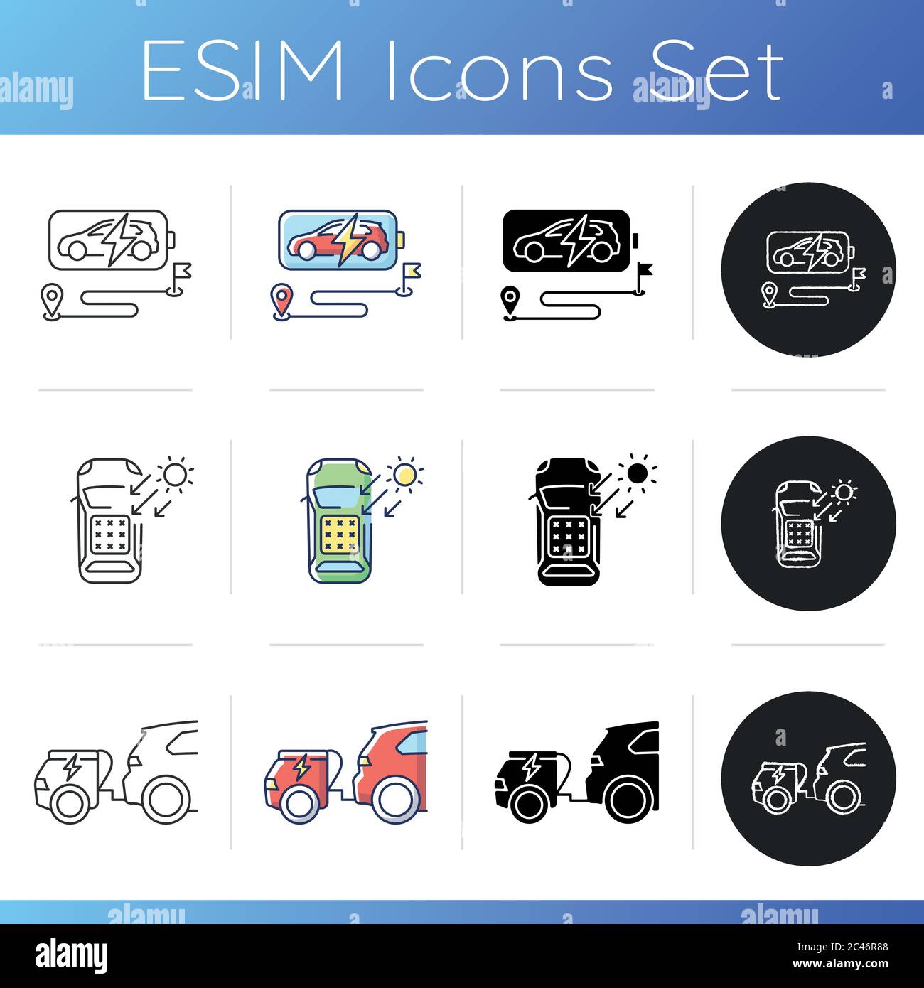 Electric vehicles travel icons set Stock Vector Image & Art - Alamy