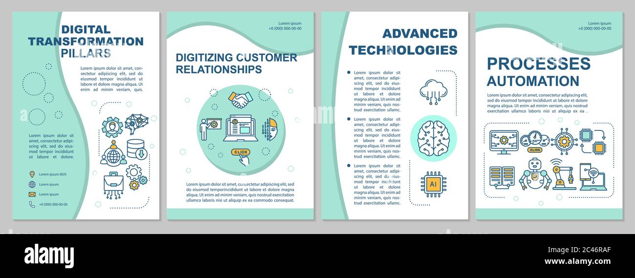 Digital transformation steps brochure template Stock Vector Image & Art ...