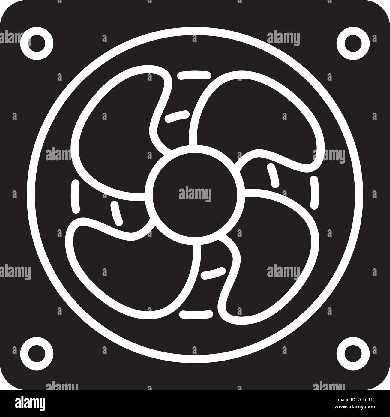 Computer cooler black glyph icon Stock Vector Image & Art - Alamy