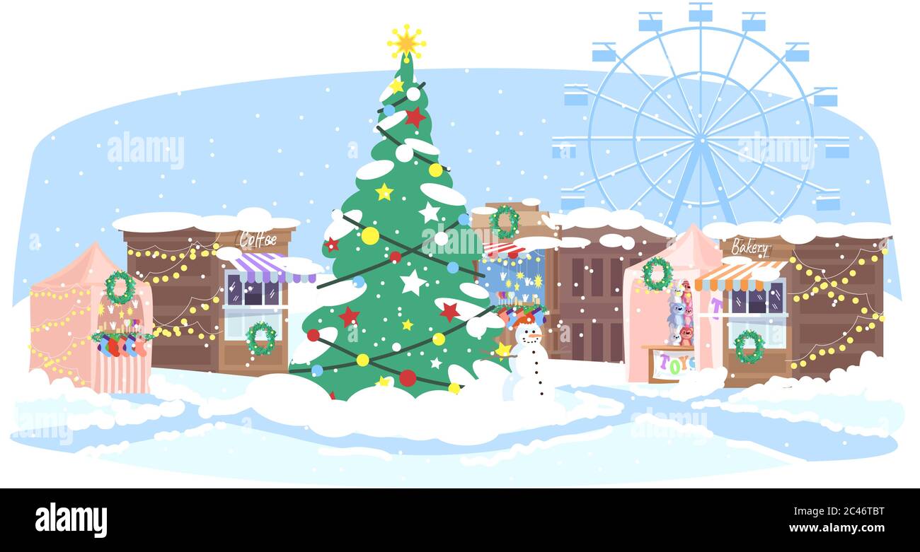 Festive town market Cut Out Stock Images & Pictures - Alamy