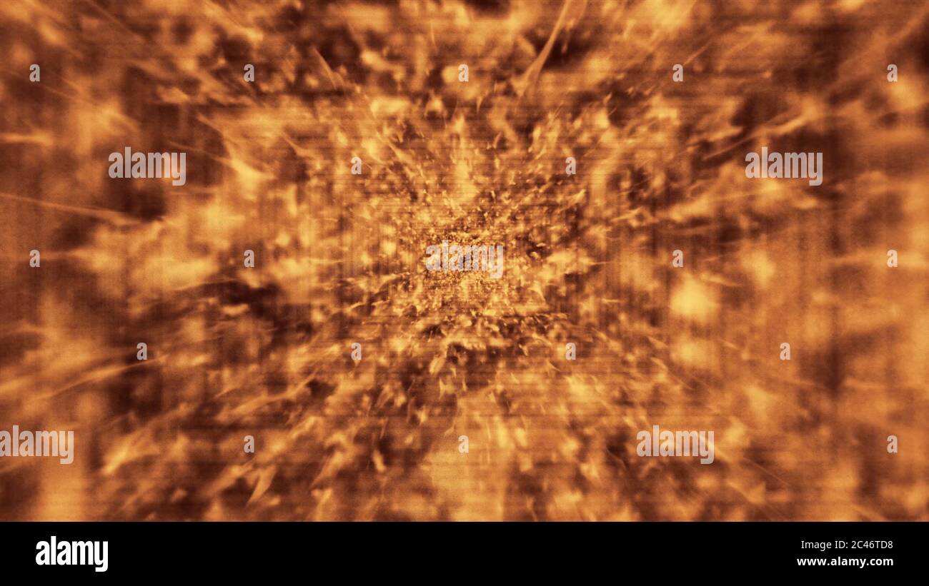 3D illustration of yellow futuristic sci-fi techno lights- cool ...