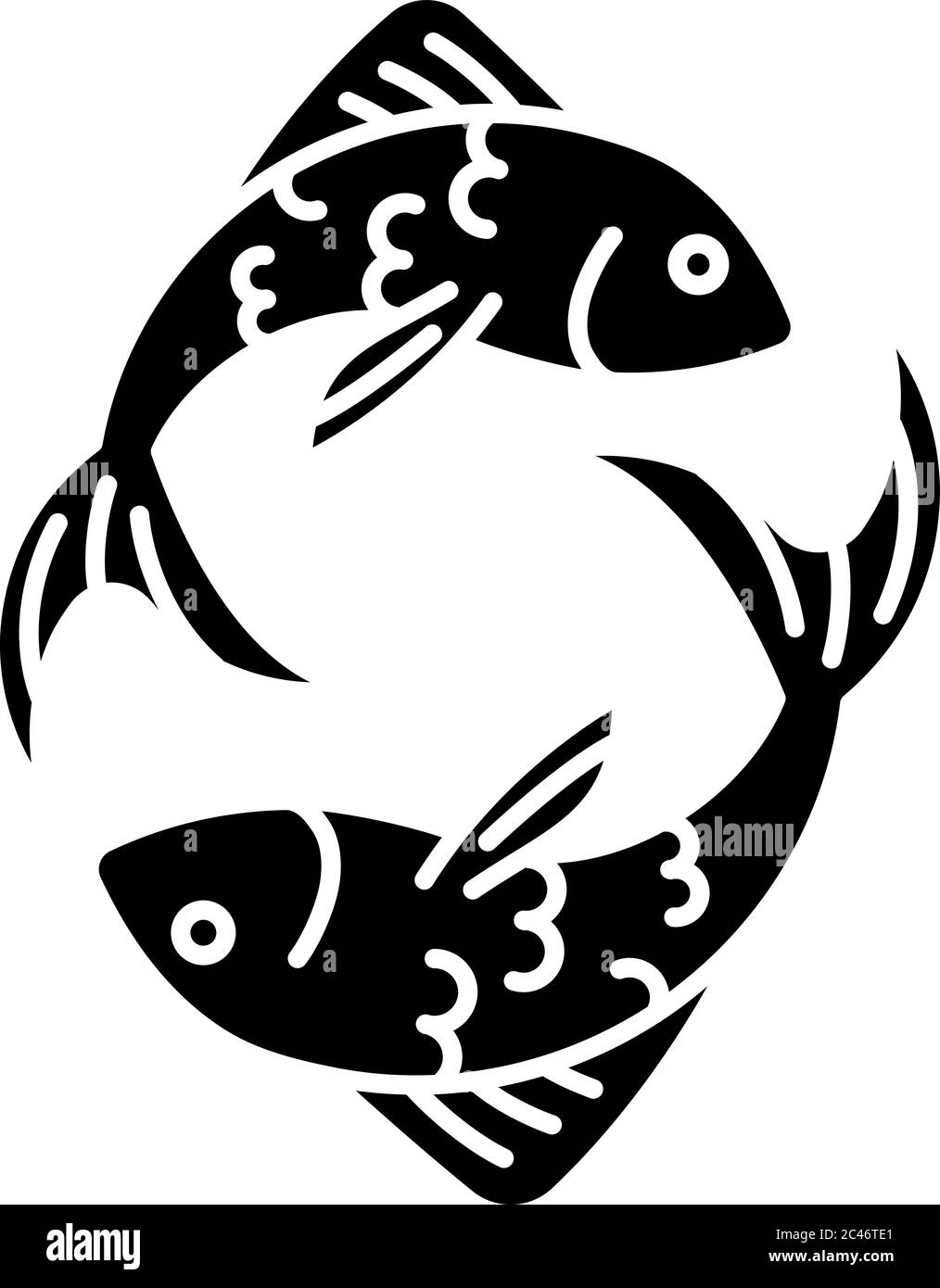Pisces zodiac sign black glyph icon Stock Vector Image & Art - Alamy