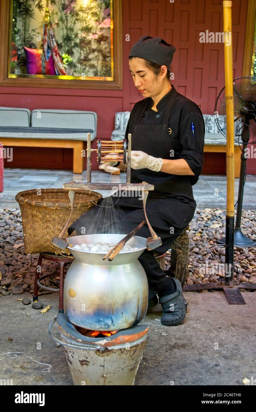 Reeling silk of cocoon hi-res stock photography and images - Alamy