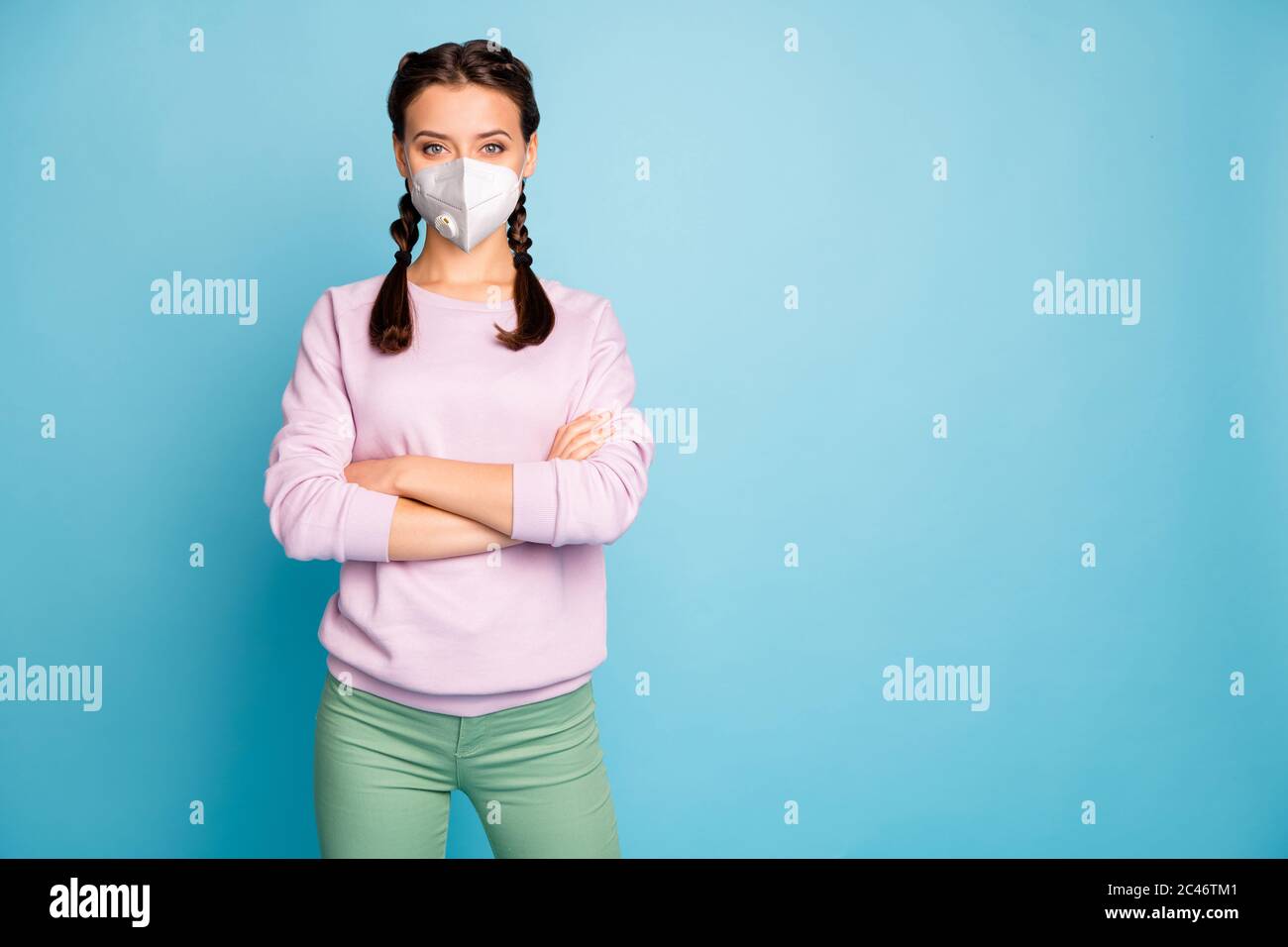 Portrait of her she nice attractive confident healthy girl wearing ...