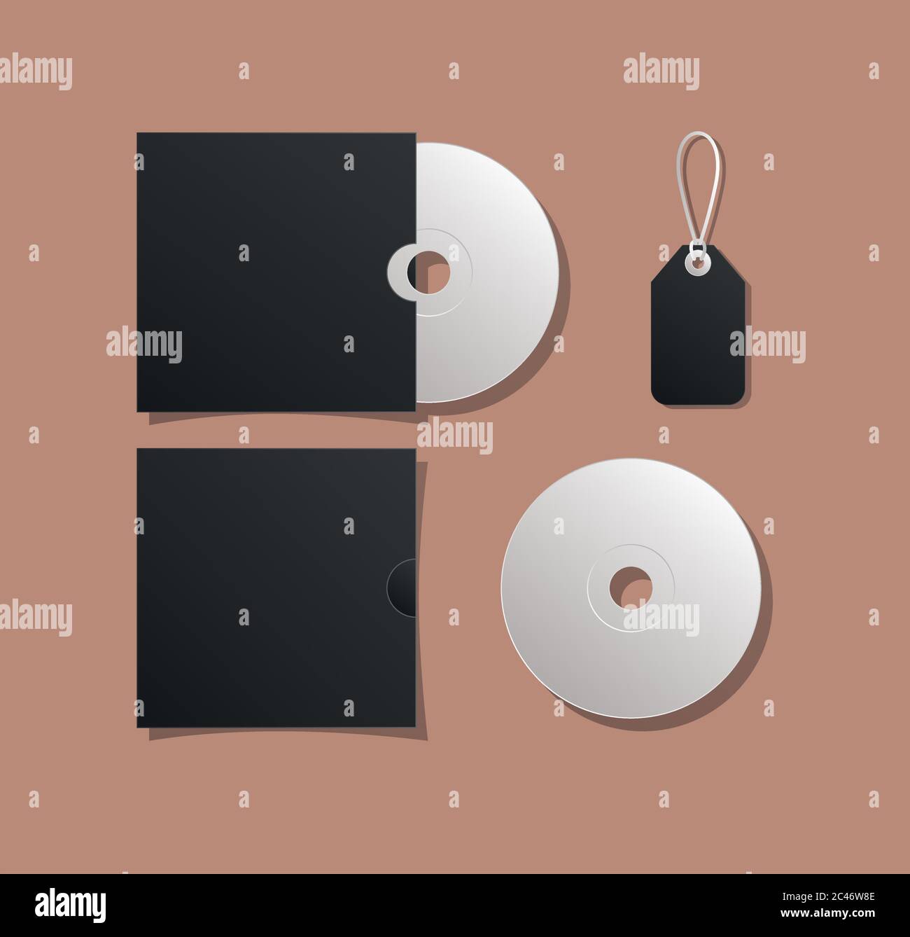 Mockup cds and label design of corporate identity template and branding ...