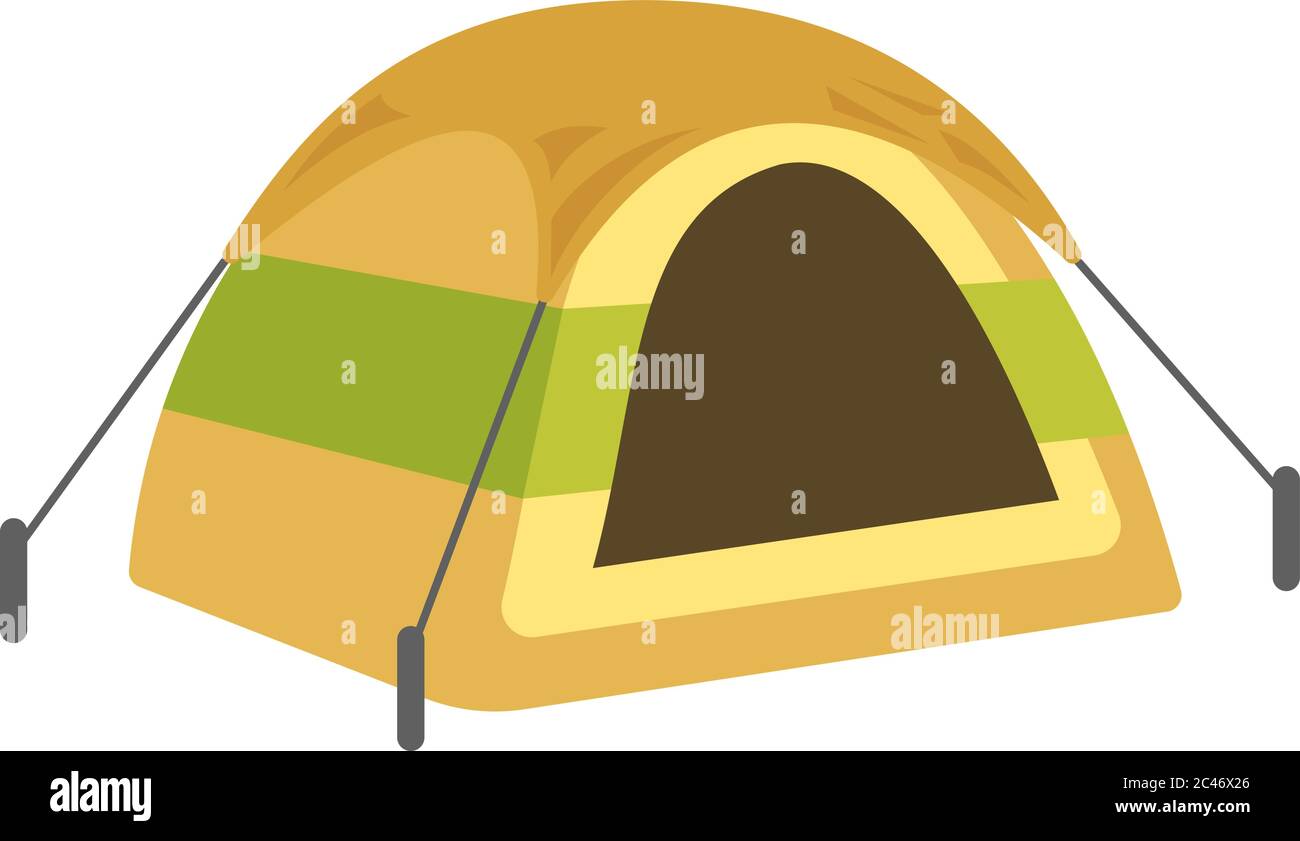 Round yellow tent semi flat RGB color vector illustration Stock Vector ...