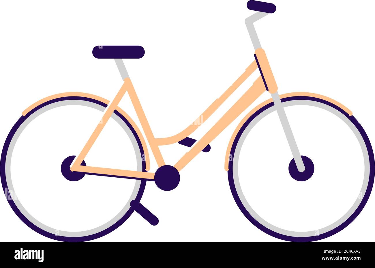 Cruiser bike semi flat RGB color vector illustration Stock Vector Image ...