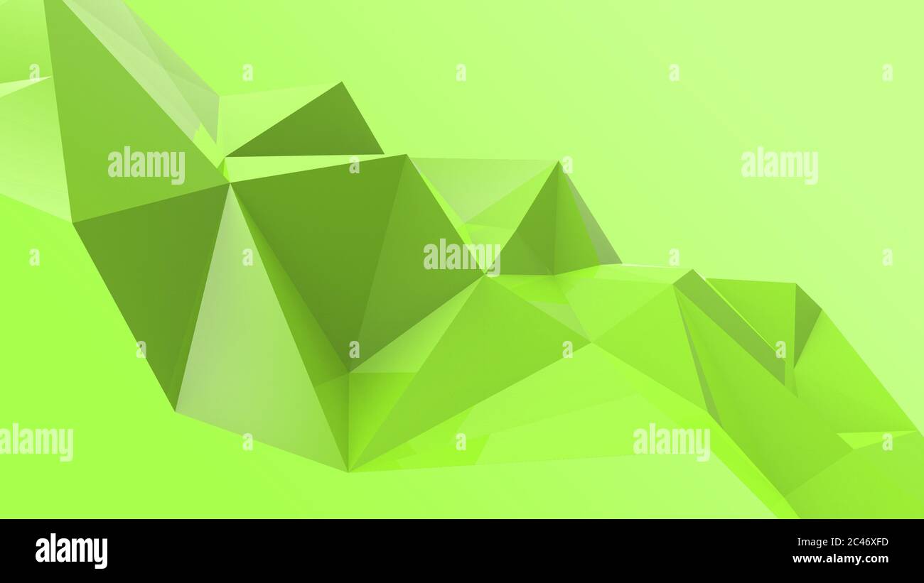 Green abstract modern wave crystal background. Polygon, Line, Triangle ...