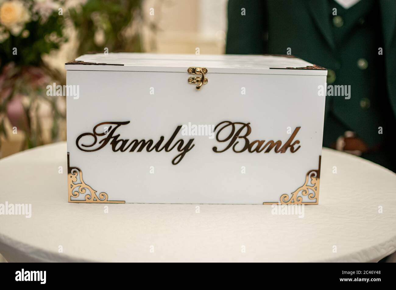 Home wooden family bank box Stock Photo - Alamy