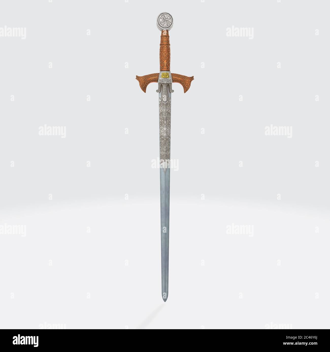 Medieval dagger isolated on white background Stock Photo - Alamy